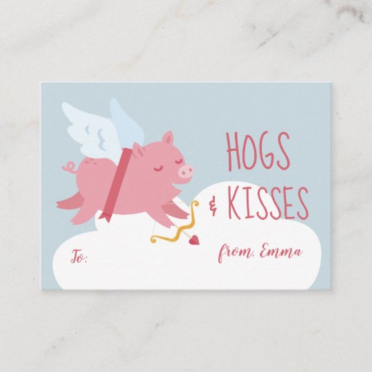 Cupid Pig Activity Classroom Valentine Note Card | Zazzle.com