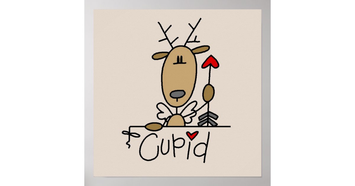 Cupid Reindeer Christmas Tshirts And Ts Poster Zazzle