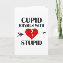 Cupid Rhymes With Stupid Valentines Day Holiday Card | Zazzle