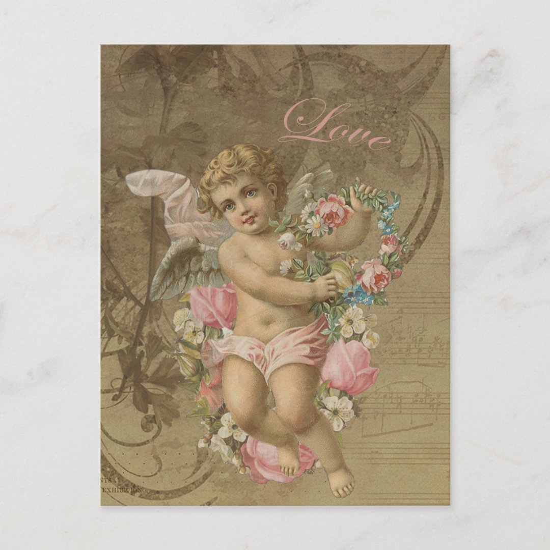 Cupid - Vintage Postcard | Zazzle