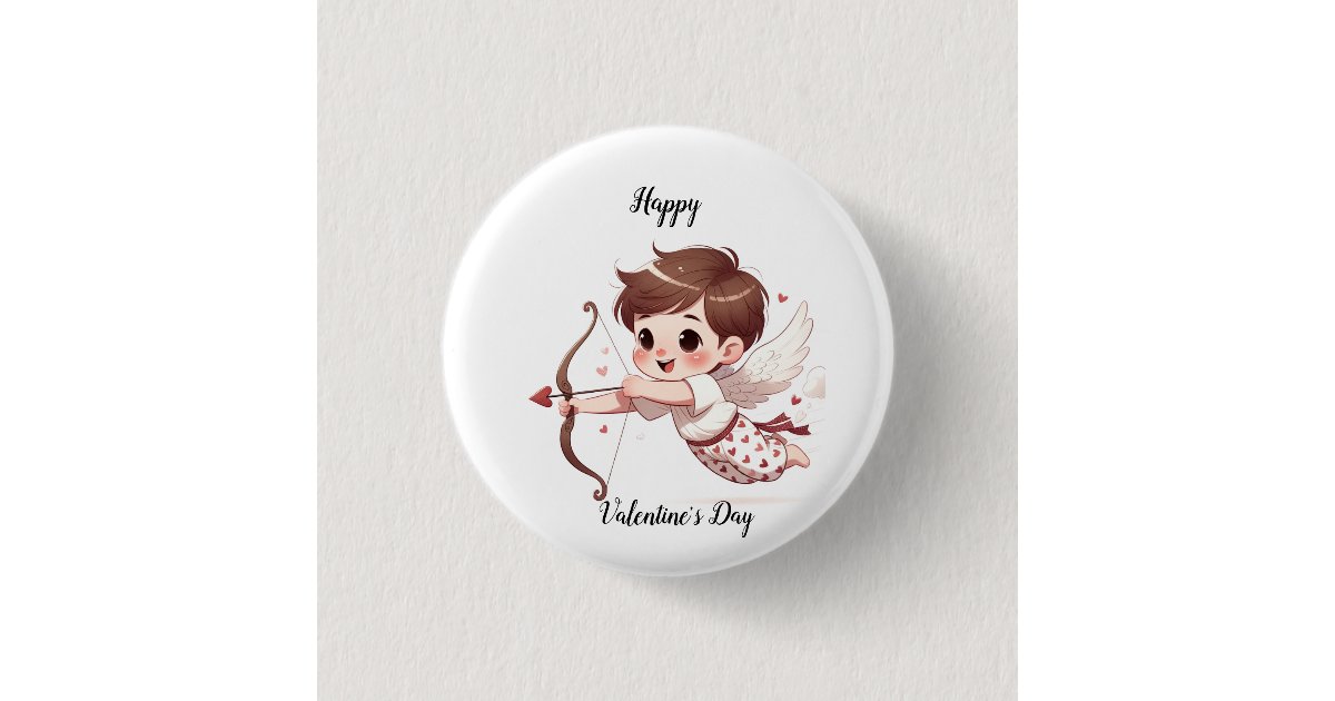 Cupid's Arrow Valentine's Day Button | Zazzle