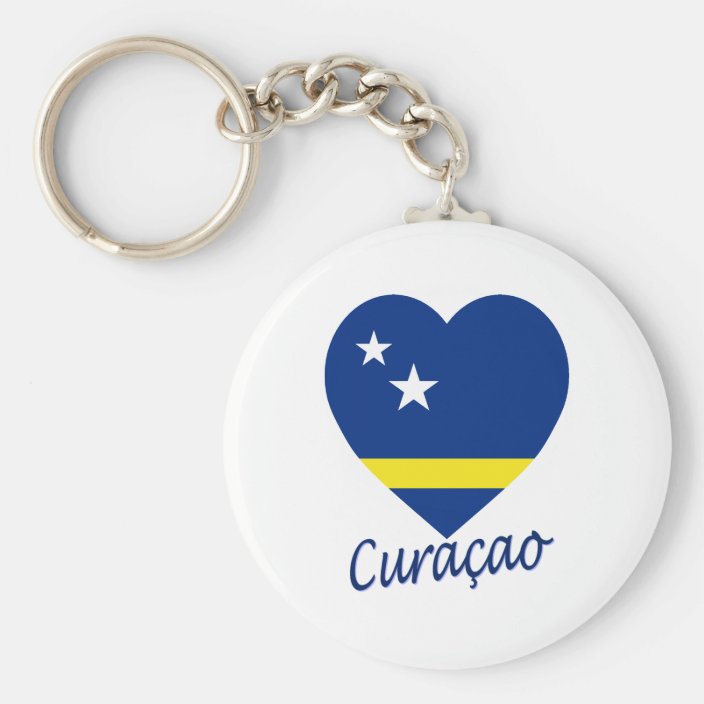 Curacao Flag Heart Keychain | Zazzle.com