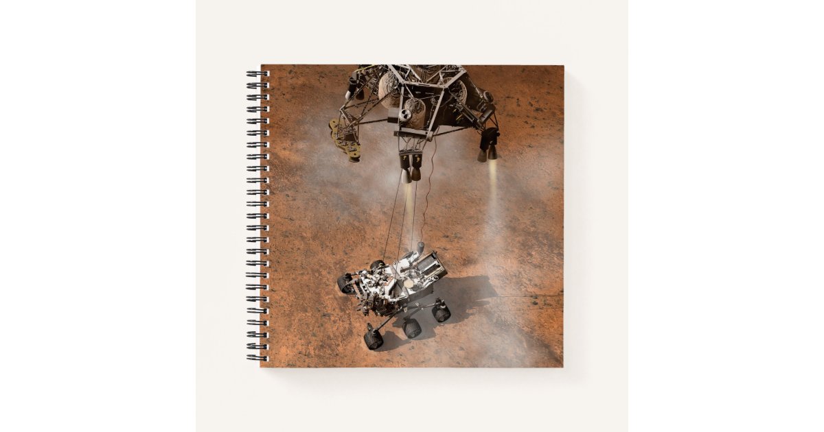 Curiosity Rover Landing On The Martian Surface. Notebook | Zazzle