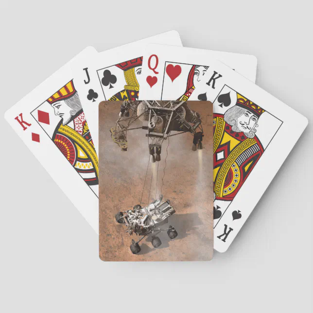 Curiosity Rover Landing On The Martian Surface. Poker Cards | Zazzle