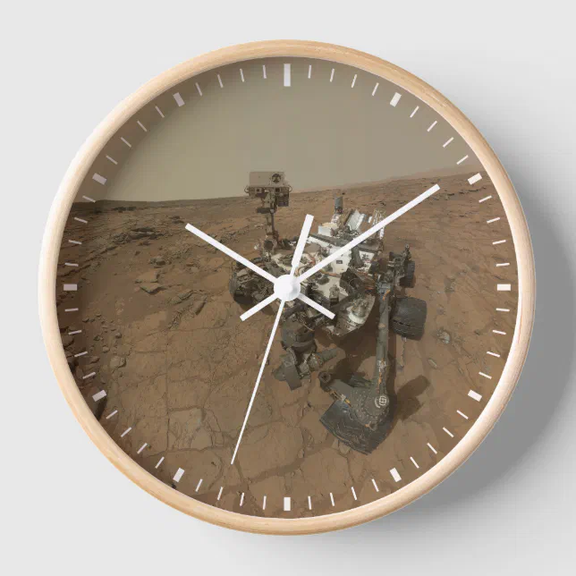 Curiosity Rover On The Surface Of Mars. Clock | Zazzle