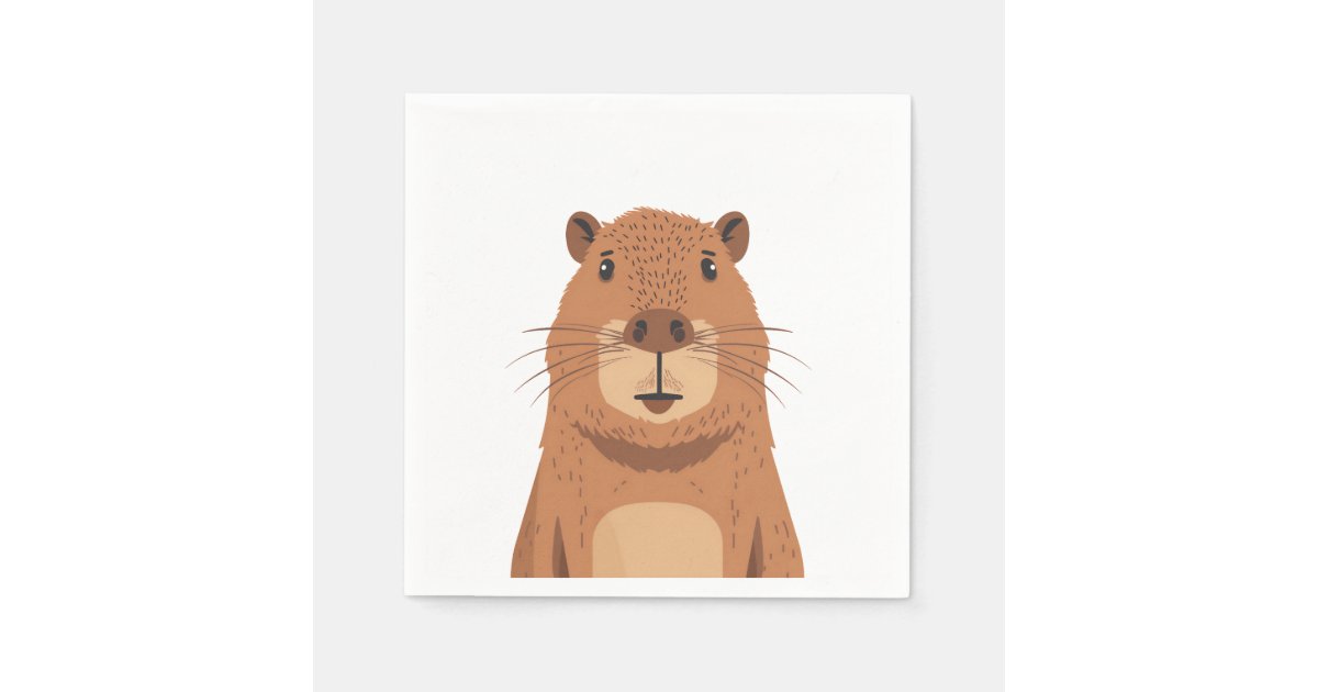 Curious Capybara Portrait Napkins | Zazzle