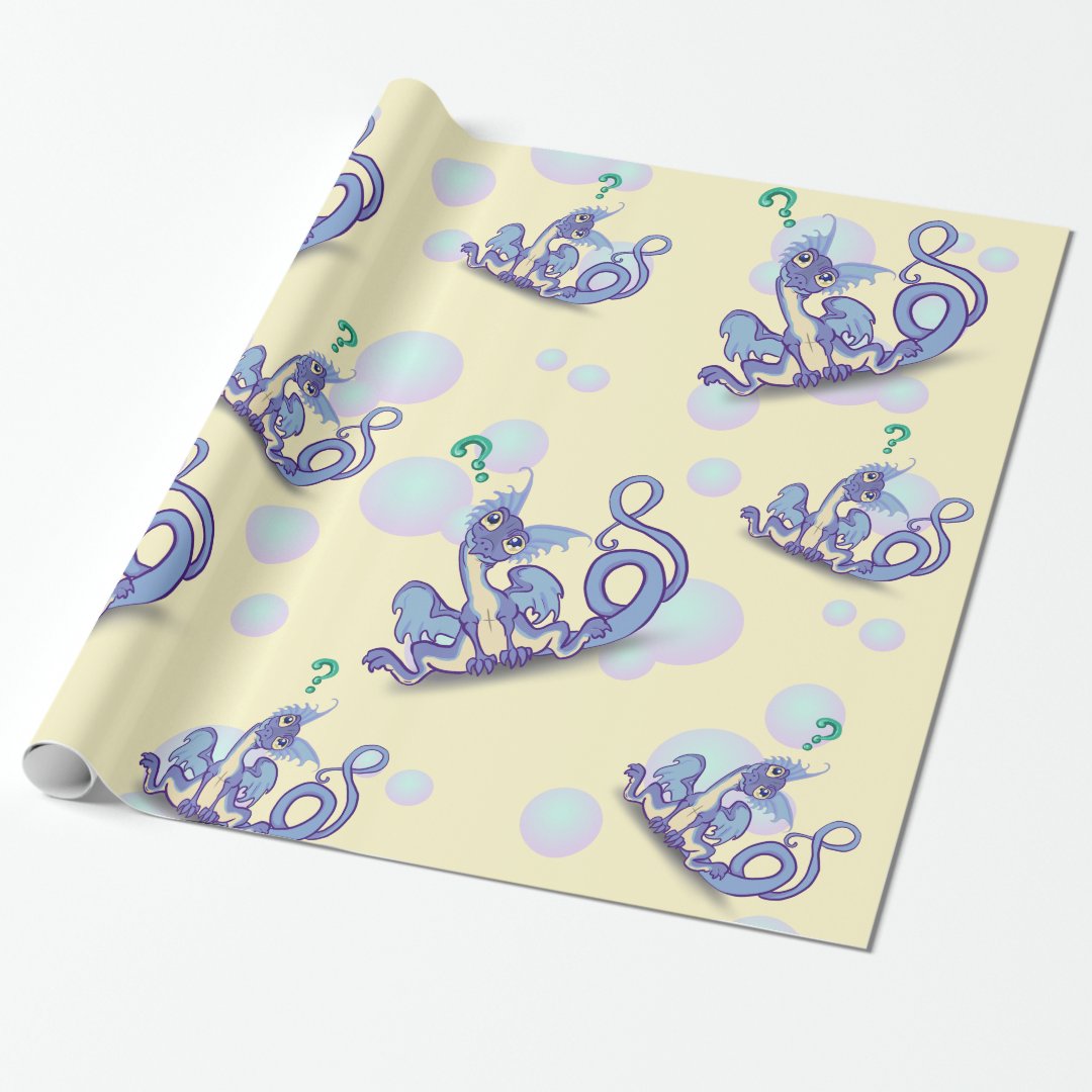 Curious Little Dragon Wrapping Paper | Zazzle