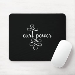 Curl Power Black and White Curly Hair Mouse Pad | Zazzle