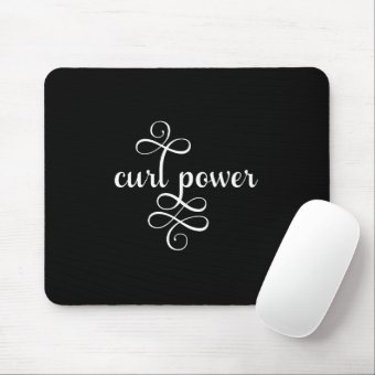 Curl Power Black and White Curly Hair Mouse Pad | Zazzle