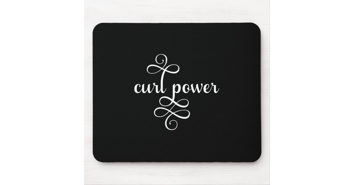 Curl Power Black and White Curly Hair Mouse Pad | Zazzle