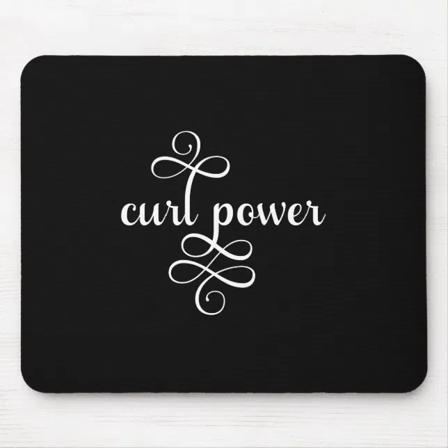 Curl Power Black and White Curly Hair Mouse Pad | Zazzle