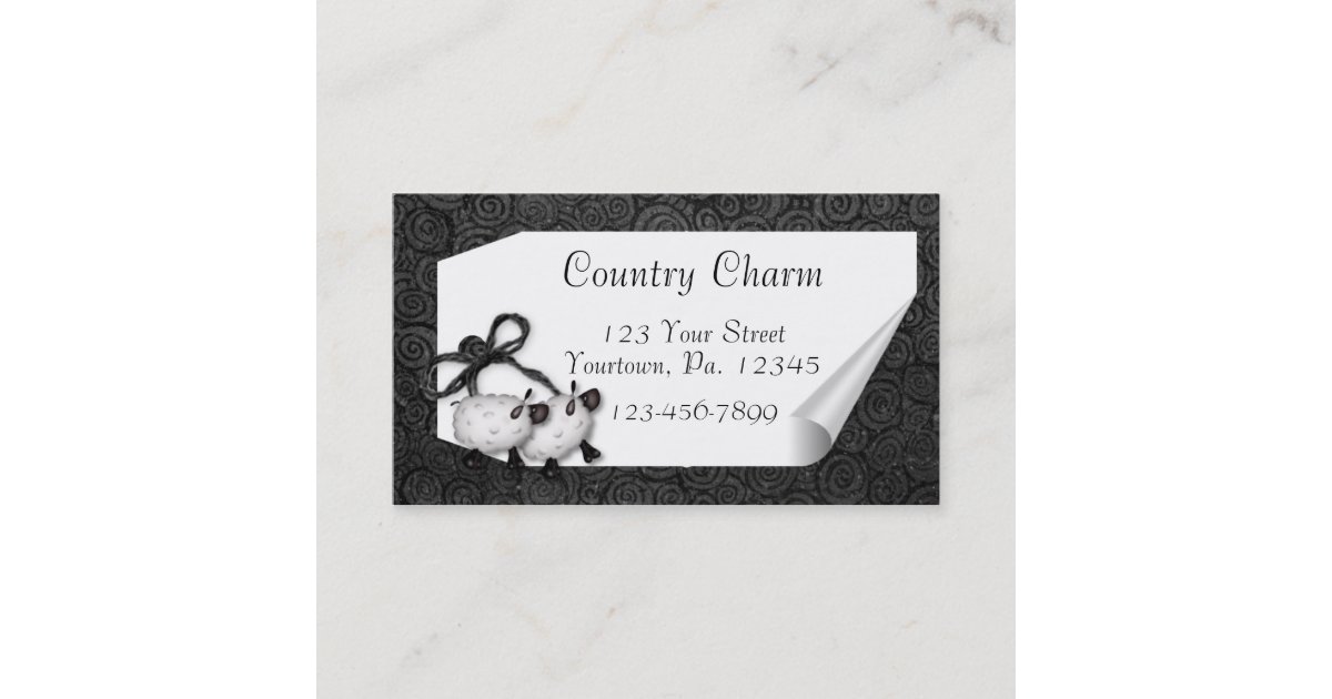 Curl Tag Sheep Business Card | Zazzle