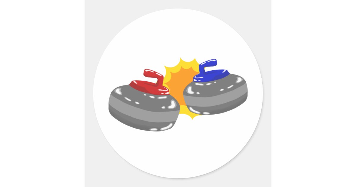 Curling Classic Round Sticker | Zazzle