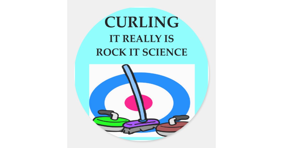 CURLING CLASSIC ROUND STICKER | Zazzle