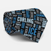 Curling Lingo Neck Tie - Blue and Black | Zazzle