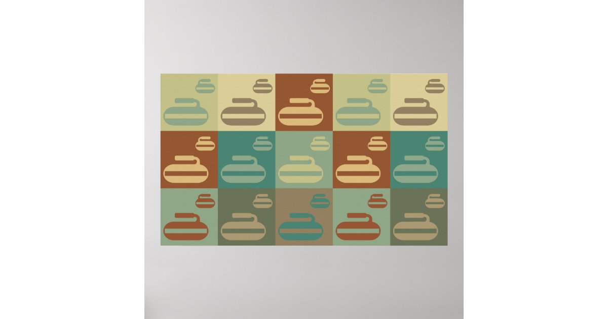 Curling Pop Art Poster | Zazzle