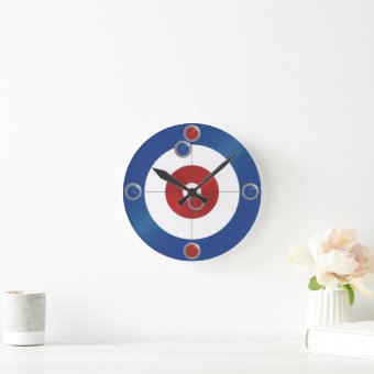 Curling rings wall clock | Zazzle