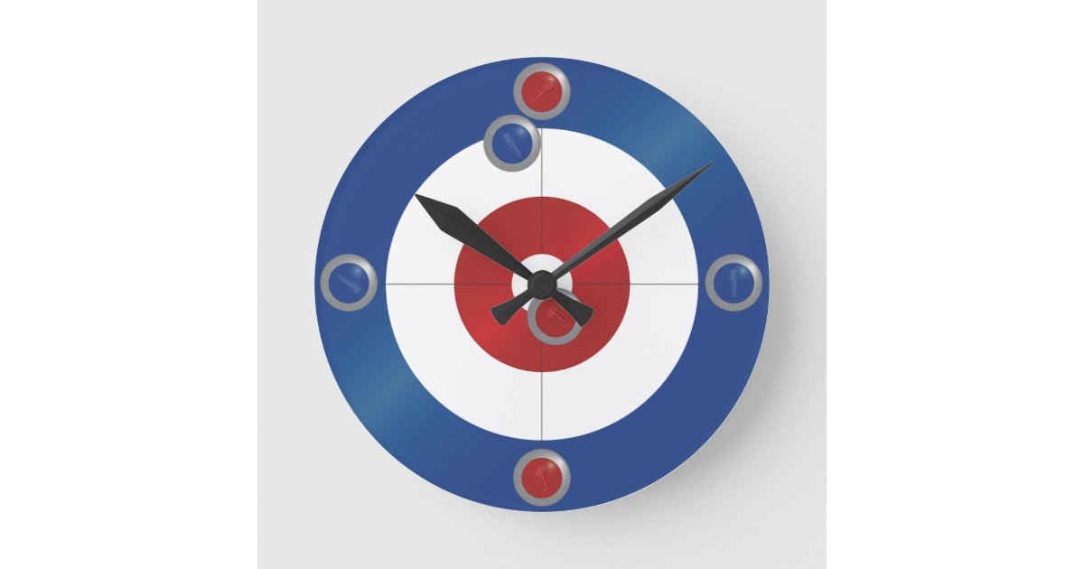 Curling rings wall clock | Zazzle