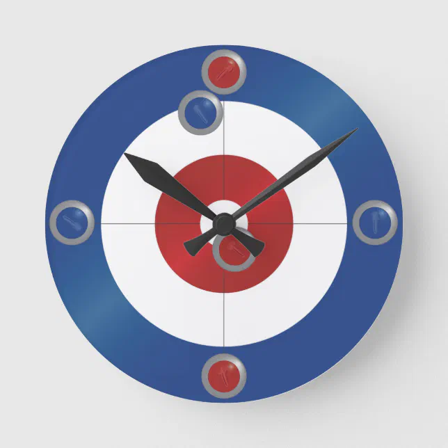 Curling rings wall clock | Zazzle