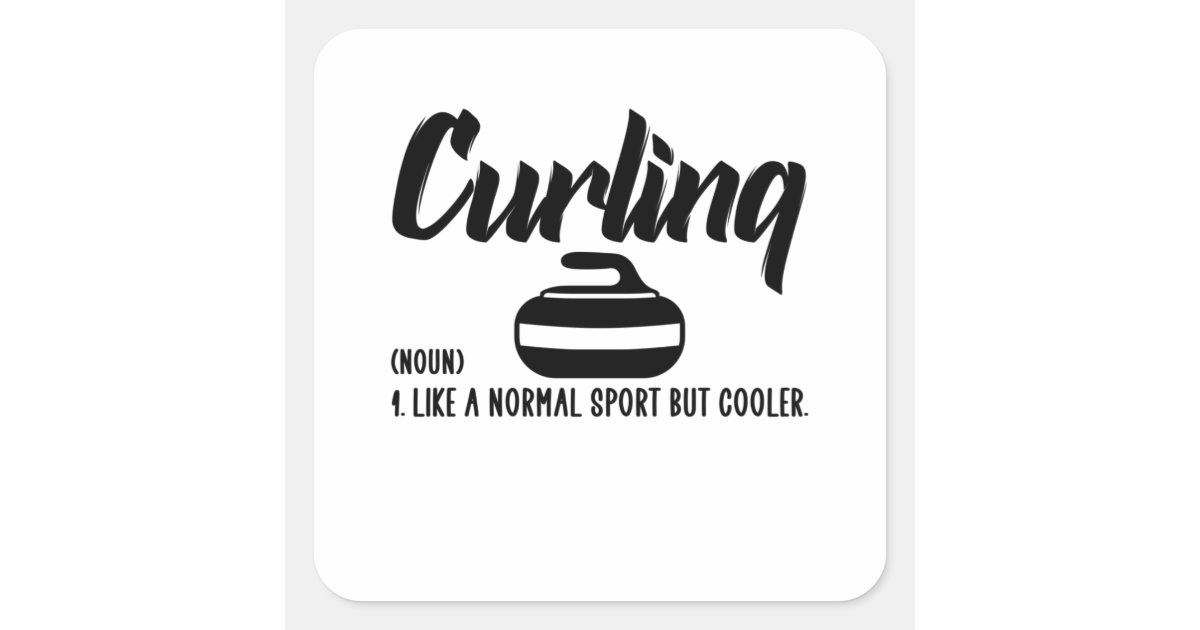 curling Sport Square Sticker | Zazzle