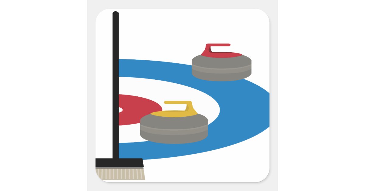 Curling Sport Square Sticker | Zazzle