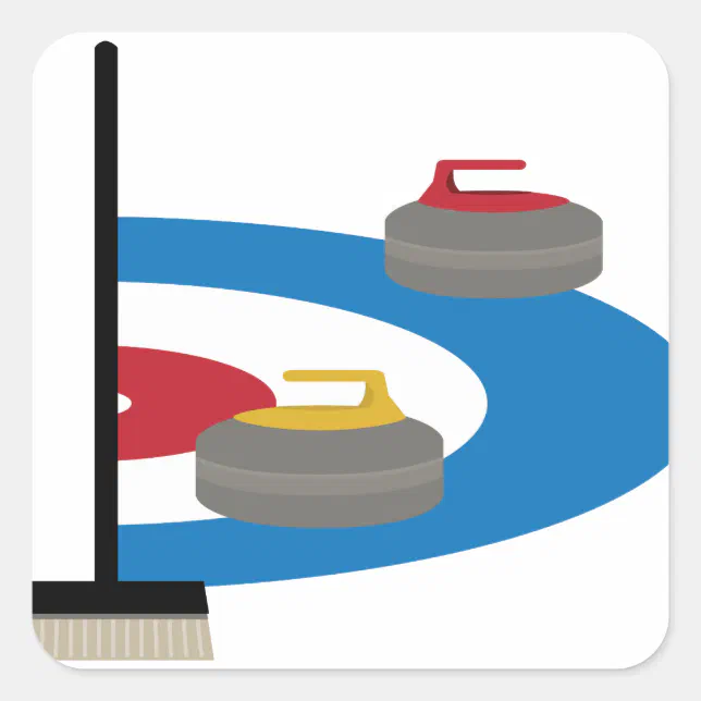 Curling Sport Square Sticker | Zazzle