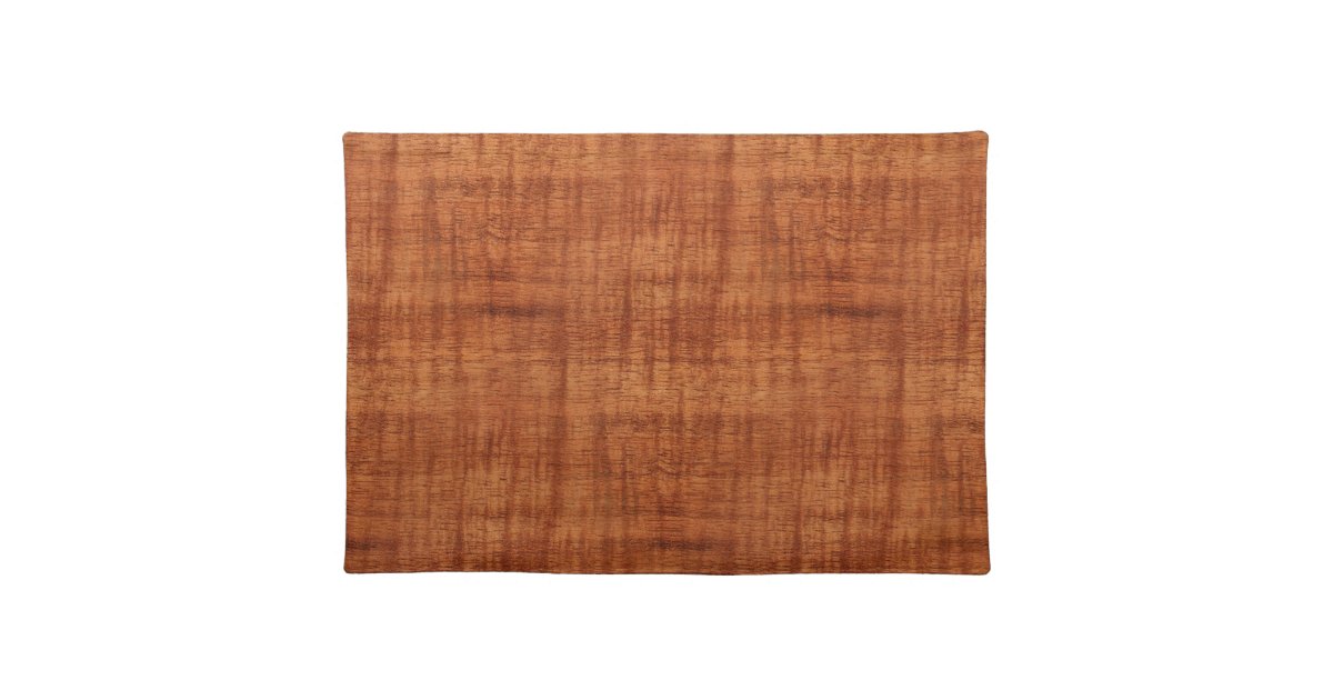 Curly Acacia Wood Grain Look Placemat | Zazzle
