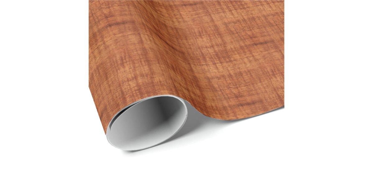 Curly Acacia Wood Grain Look Wrapping Paper | Zazzle