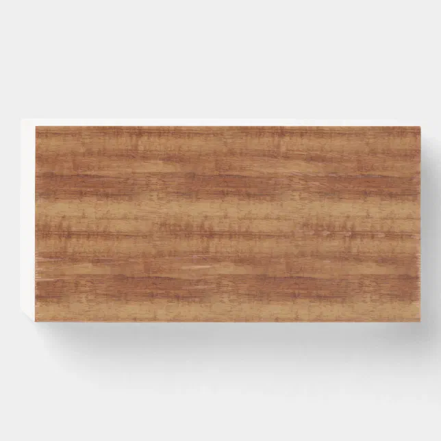 Curly Koa Acacia Wood Grain Look Wooden Box Sign | Zazzle