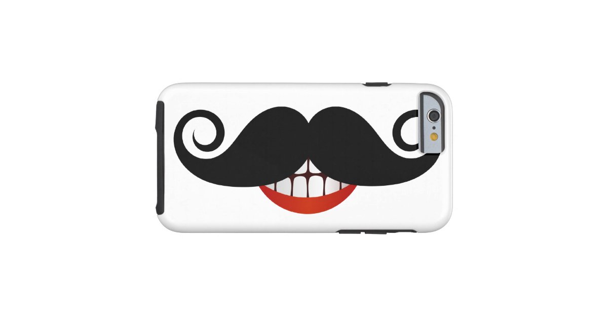 Curly Mustache and Fun Smile Case-Mate iPhone Case | Zazzle