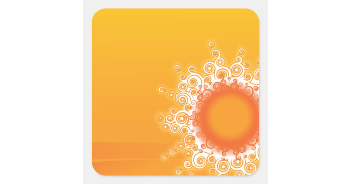 Curly Sunshine Customizable Design Square Sticker | Zazzle