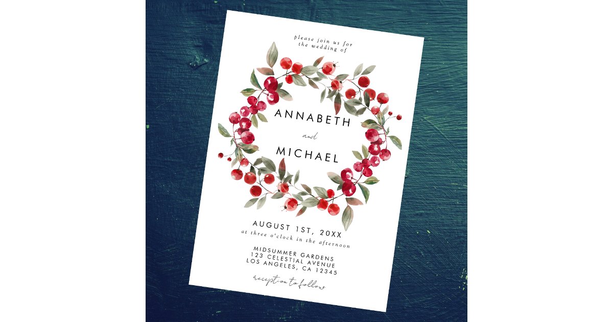 Currant Berry Wedding Invitation | Zazzle