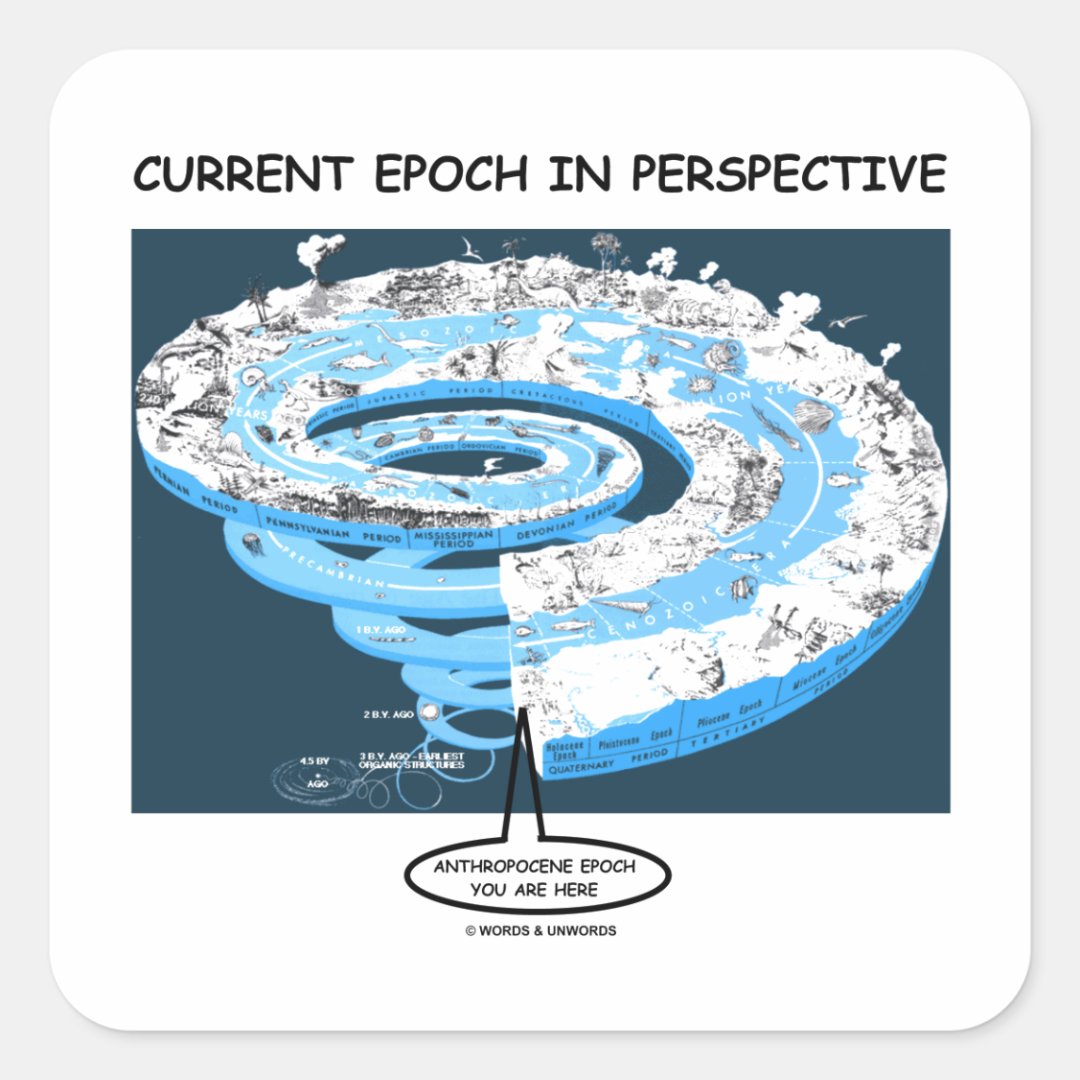 Current Epoch In Perspective Anthropocene Epoch Square Sticker | Zazzle
