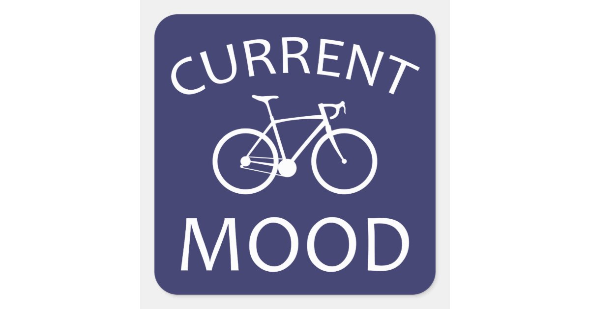 Current Mood Cycling Square Sticker | Zazzle