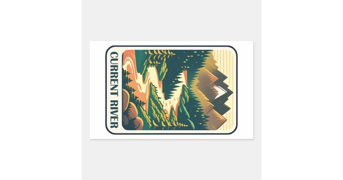 Current River Missouri Colors Rectangular Sticker | Zazzle