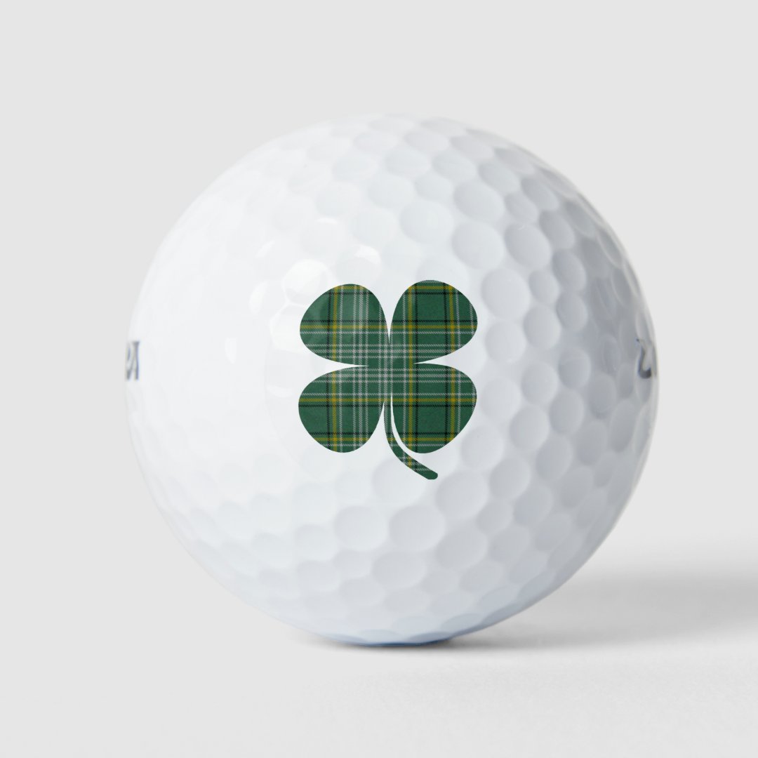 Currie Plaid Shamrock Golf Balls | Zazzle