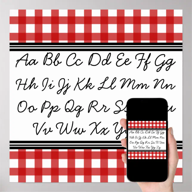 Cursive Alphabet Poster | Zazzle