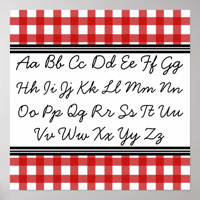 Cursive Alphabet Poster | Zazzle