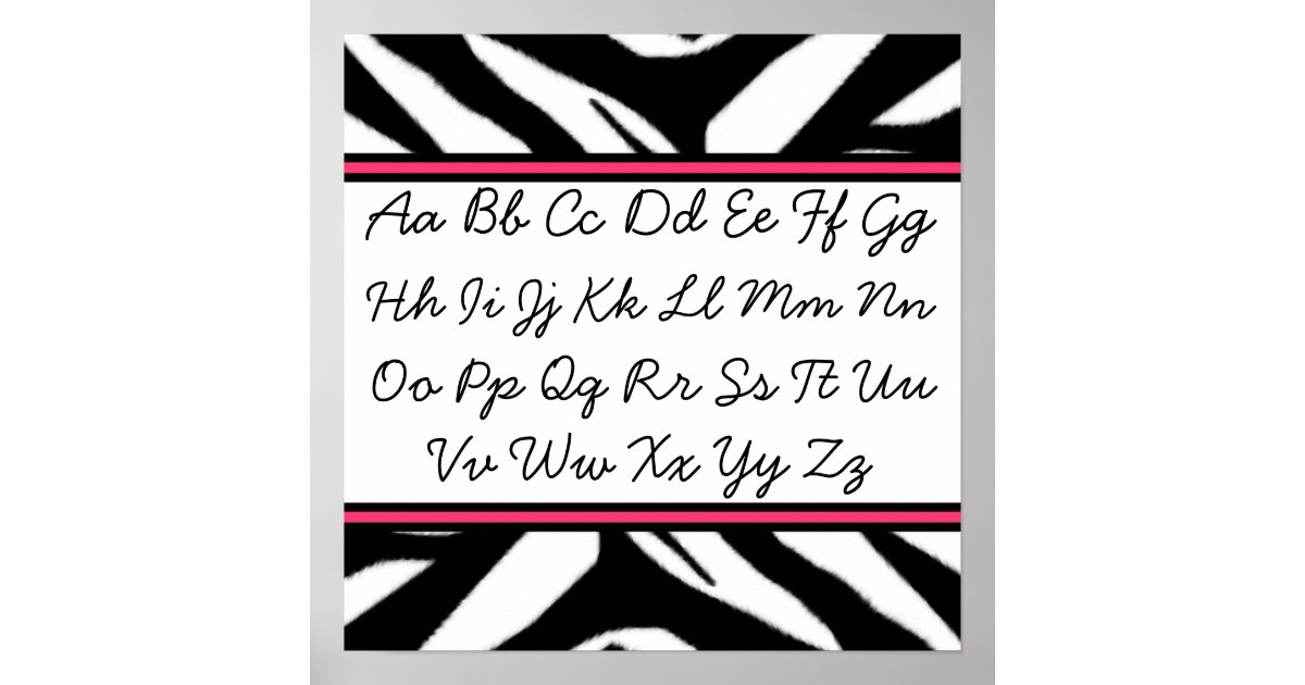 Cursive Alphabet Poster | Zazzle