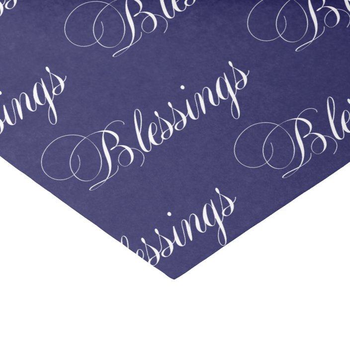 Cursive Font Blessings Royal Blue Tissue Paper | Zazzle.com