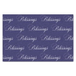 Cursive Font Blessings Royal Blue Tissue Paper | Zazzle