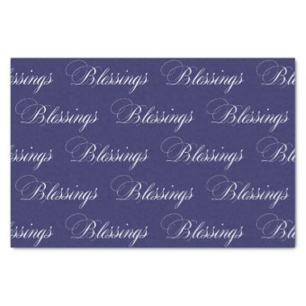 Cursive Font Blessings Royal Blue Tissue Paper | Zazzle