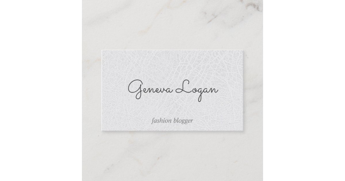 Cursive Font | Faux Leather | High Fashion Business Card | Zazzle