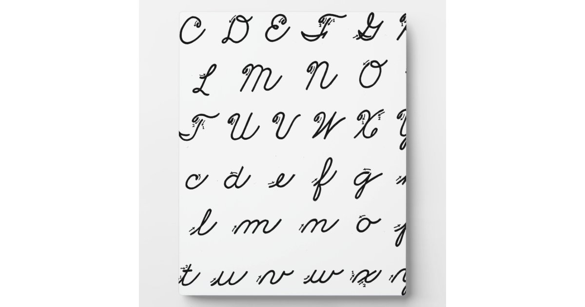 cursive handwriting chart plaque | Zazzle