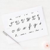 cursive handwriting chart rectangular sticker | Zazzle