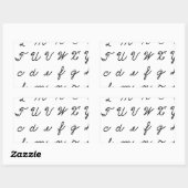 cursive handwriting chart rectangular sticker | Zazzle