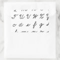 cursive handwriting chart rectangular sticker | Zazzle