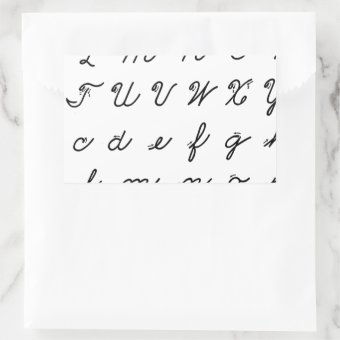 cursive handwriting chart rectangular sticker | Zazzle