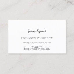 cursive handwritten professional modern b/w business card | Zazzle