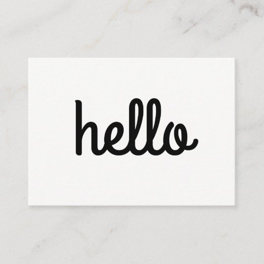 Cursive Hello Minimalist Font Business Card | Zazzle.com